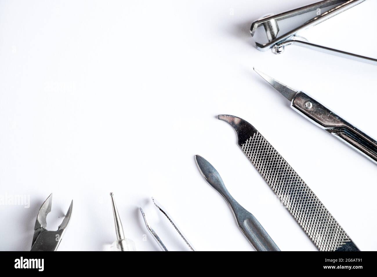 Tools for manicure and nail care on a white background Stock Photo - Alamy