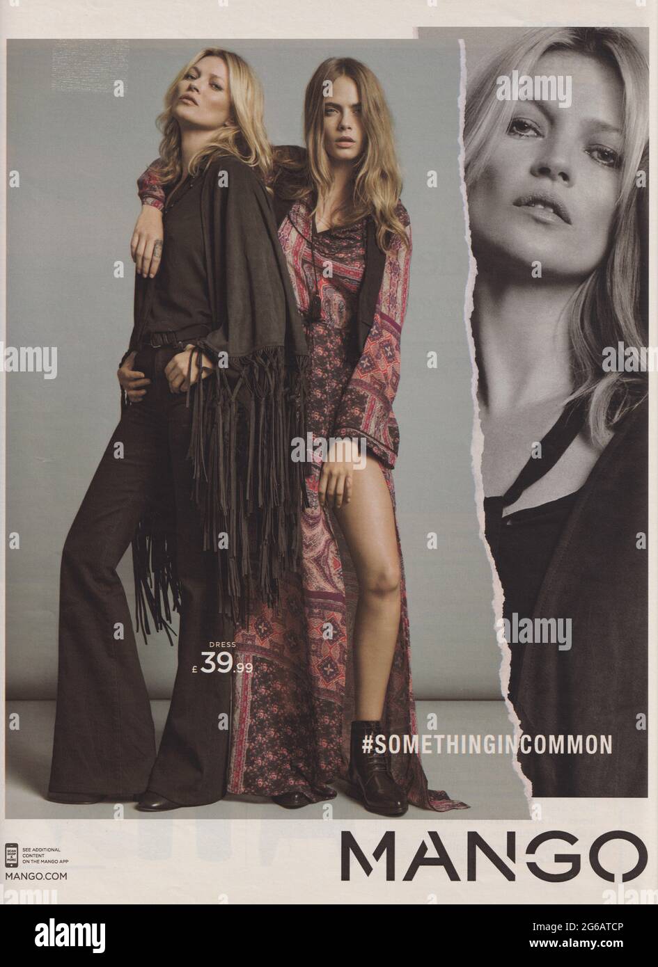 poster advertising MANGO fashion house with Cara Delevingne, Kate Moss ...