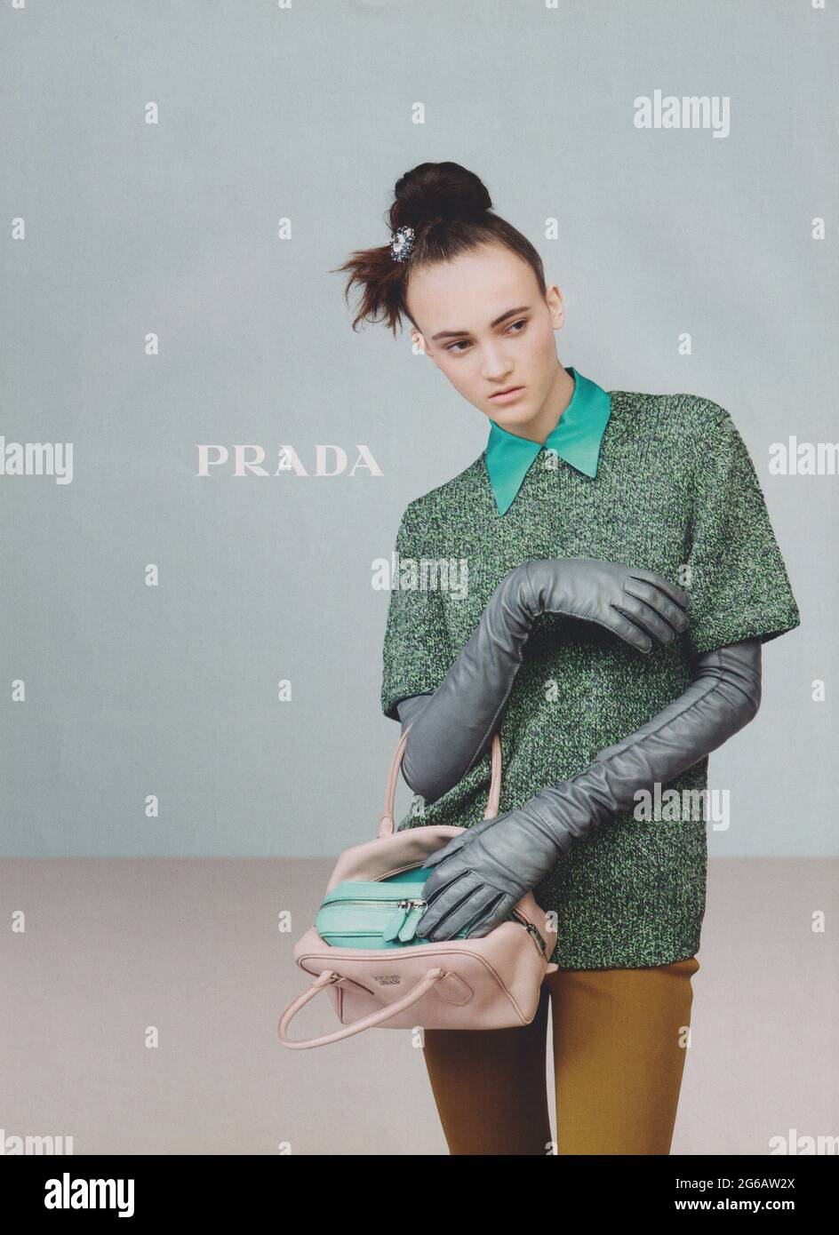 poster advertising Prada fashion house in paper magazine from 2015 year ...