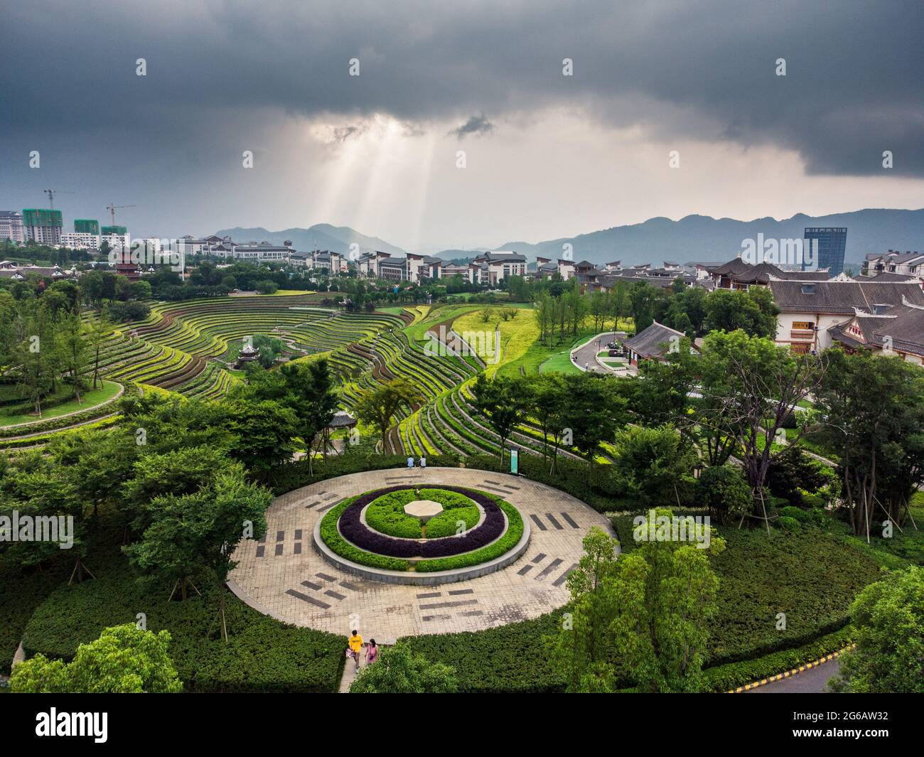 BIJIE, CHINA - JULY 4, 2021 - Aerial view of terraces in Shexiang ...