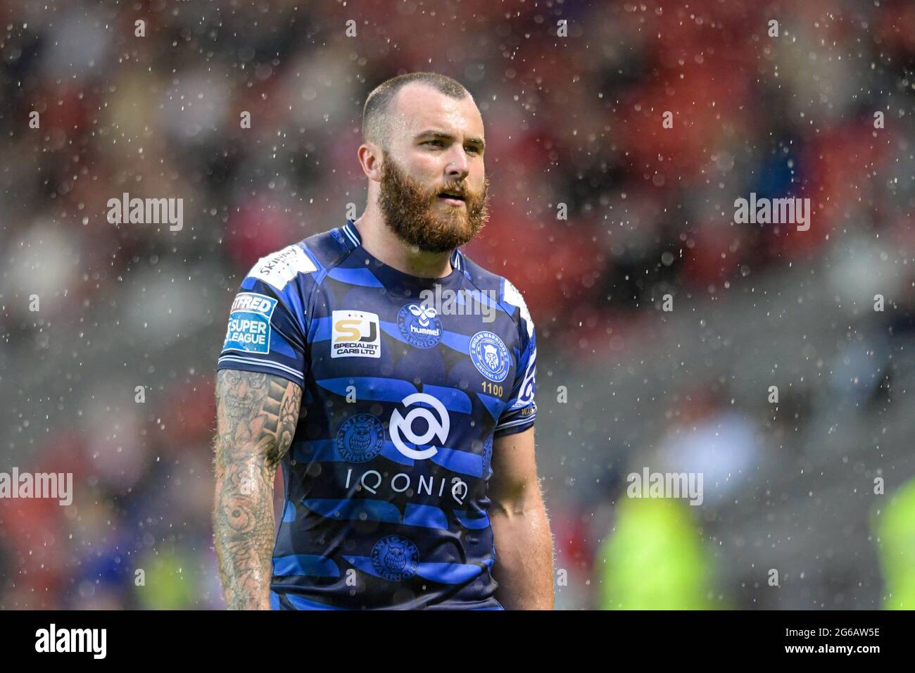 Jake Bibby (22) of Wigan Warriors in action during the game Stock Photo ...