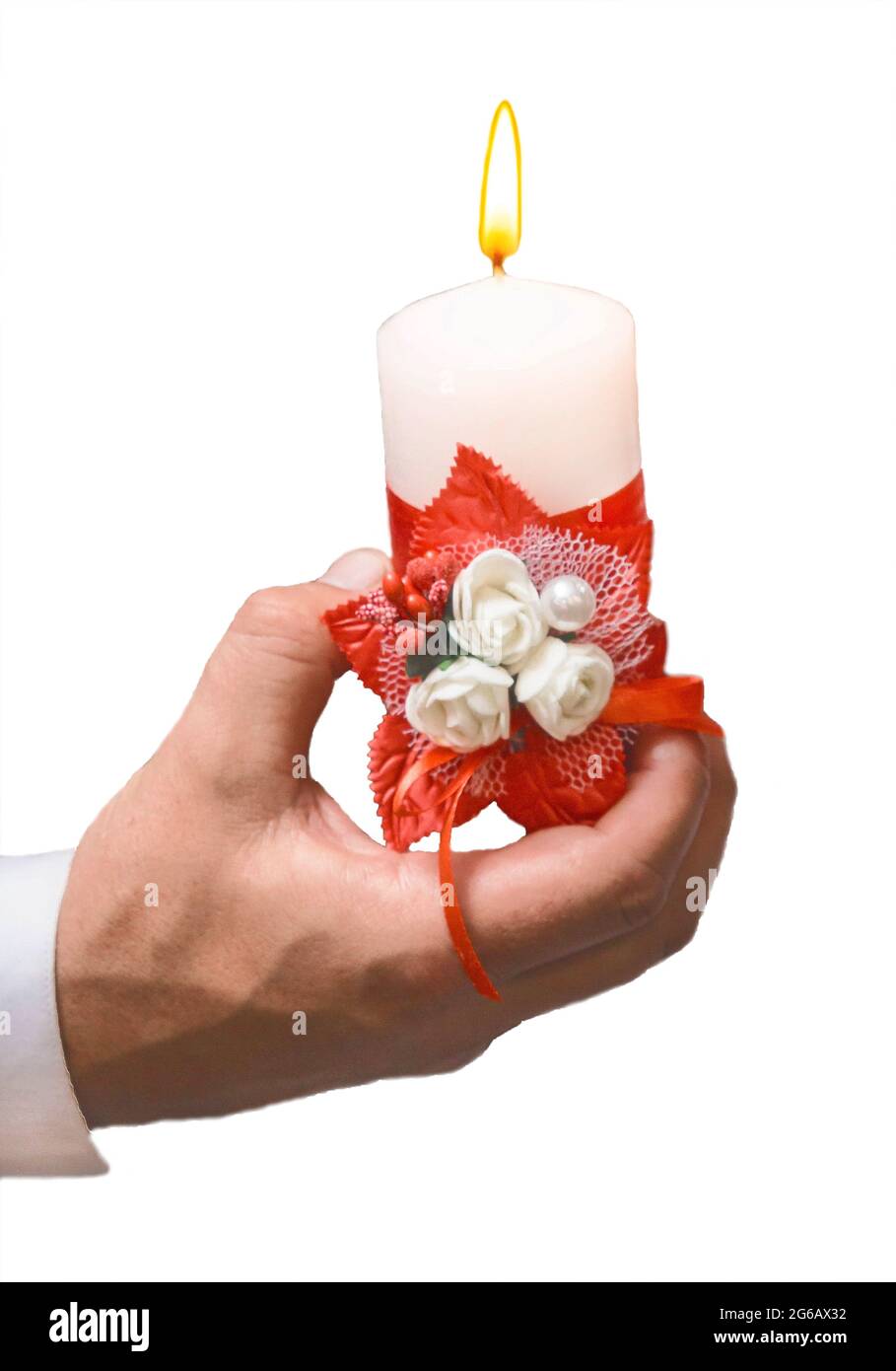 Hand holding candle light symbol of hope Cut Out Stock Images ...