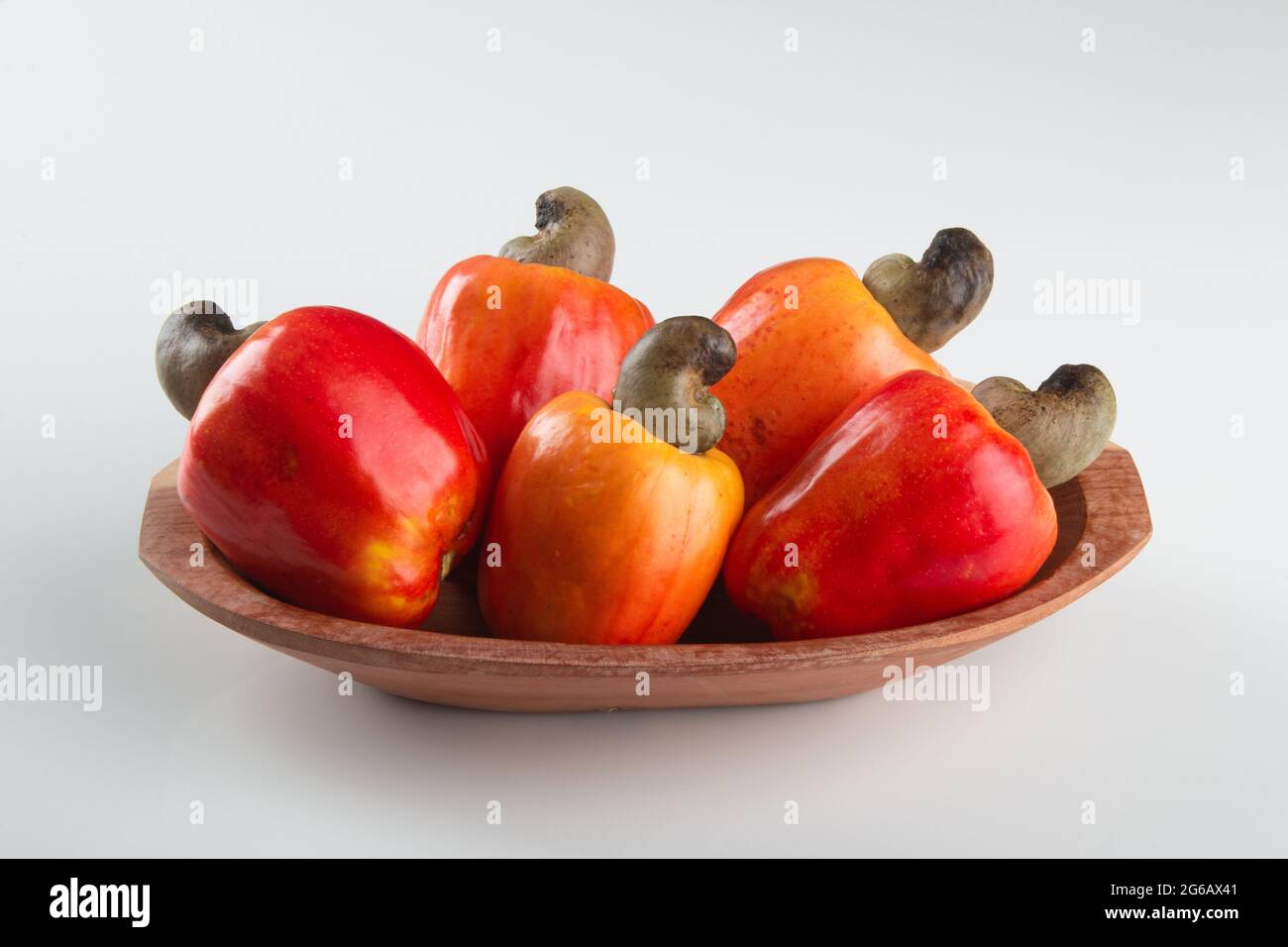 Fresh ripe cashew fruits isolated with white background Stock Photo - Alamy