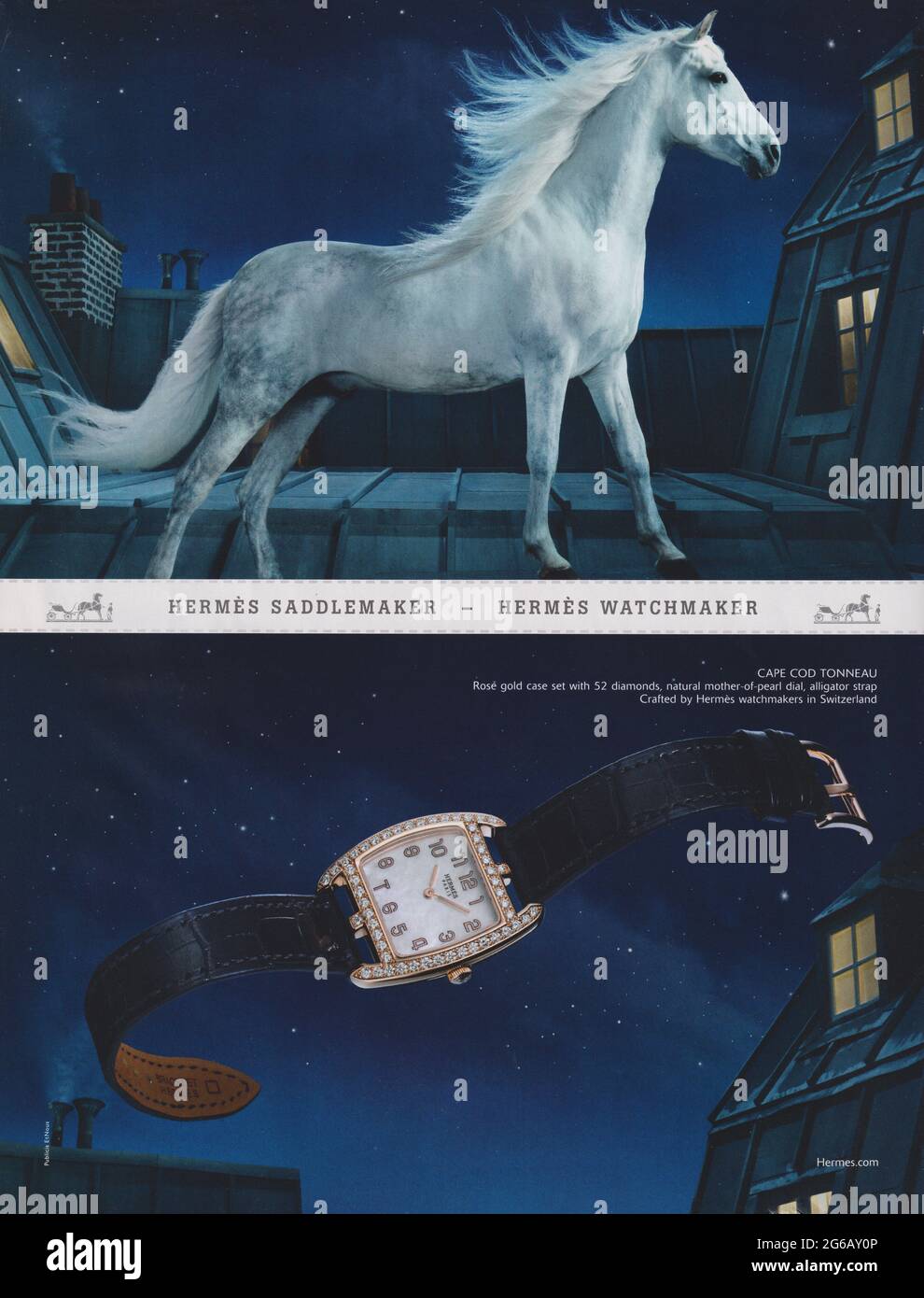 poster advertising HERMES Paris fashion house in paper magazine from ...