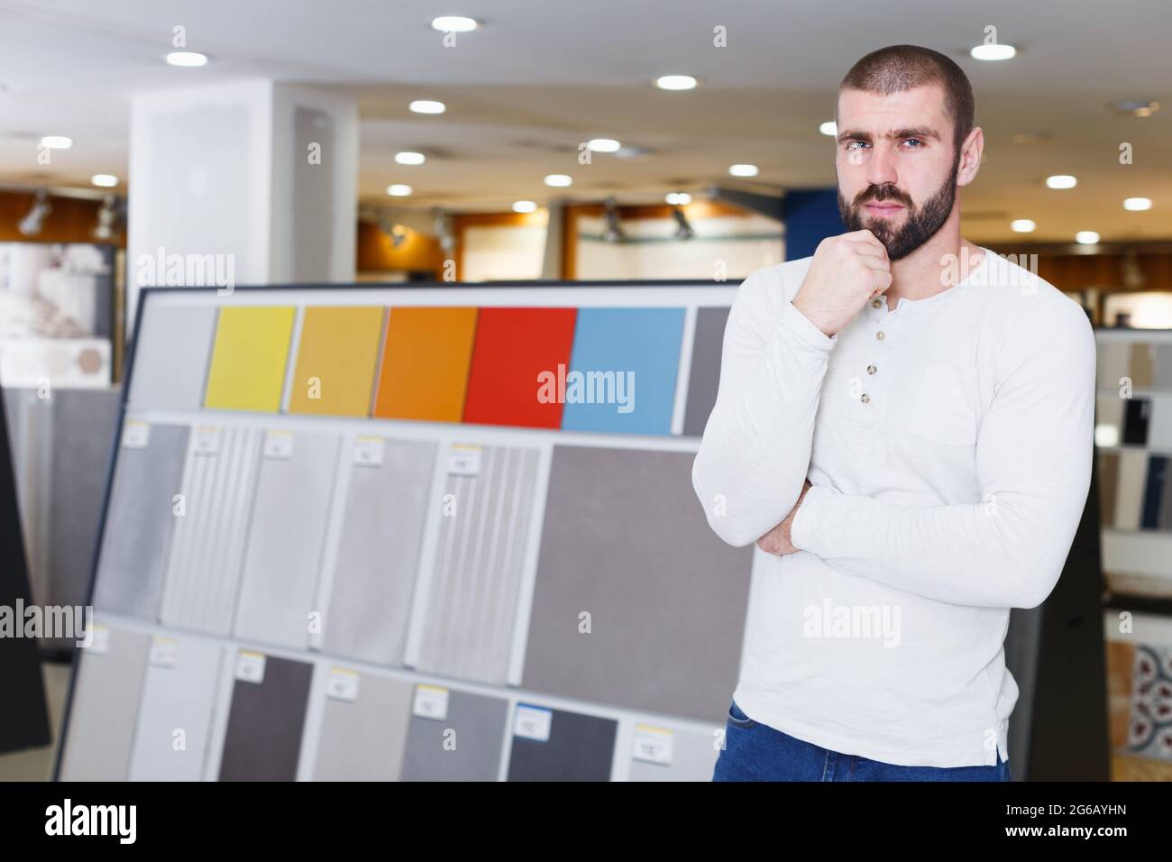 Choosing tile hi-res stock photography and images - Alamy