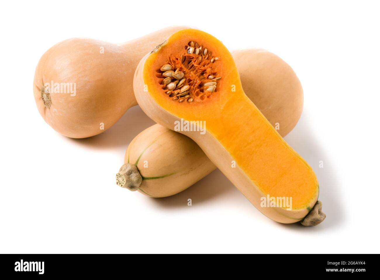 fresh butternut squash isolated over white background Stock Photo - Alamy