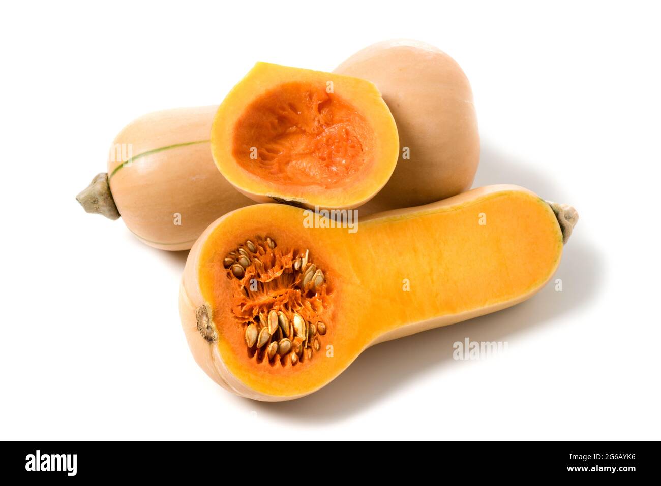 fresh butternut squash isolated over white background Stock Photo - Alamy