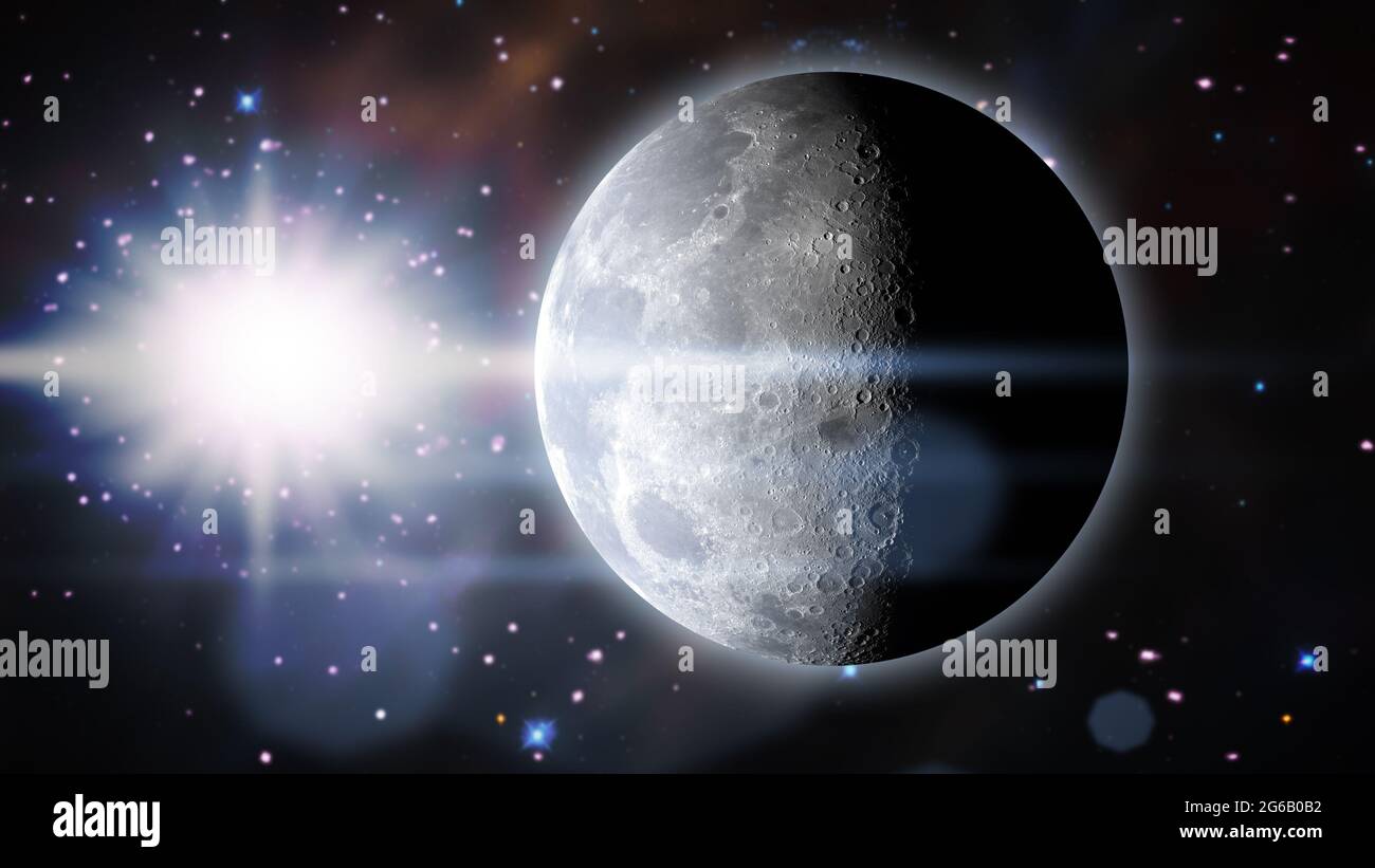 amazing moon on the orbit covered with shadow, elements of this image ...