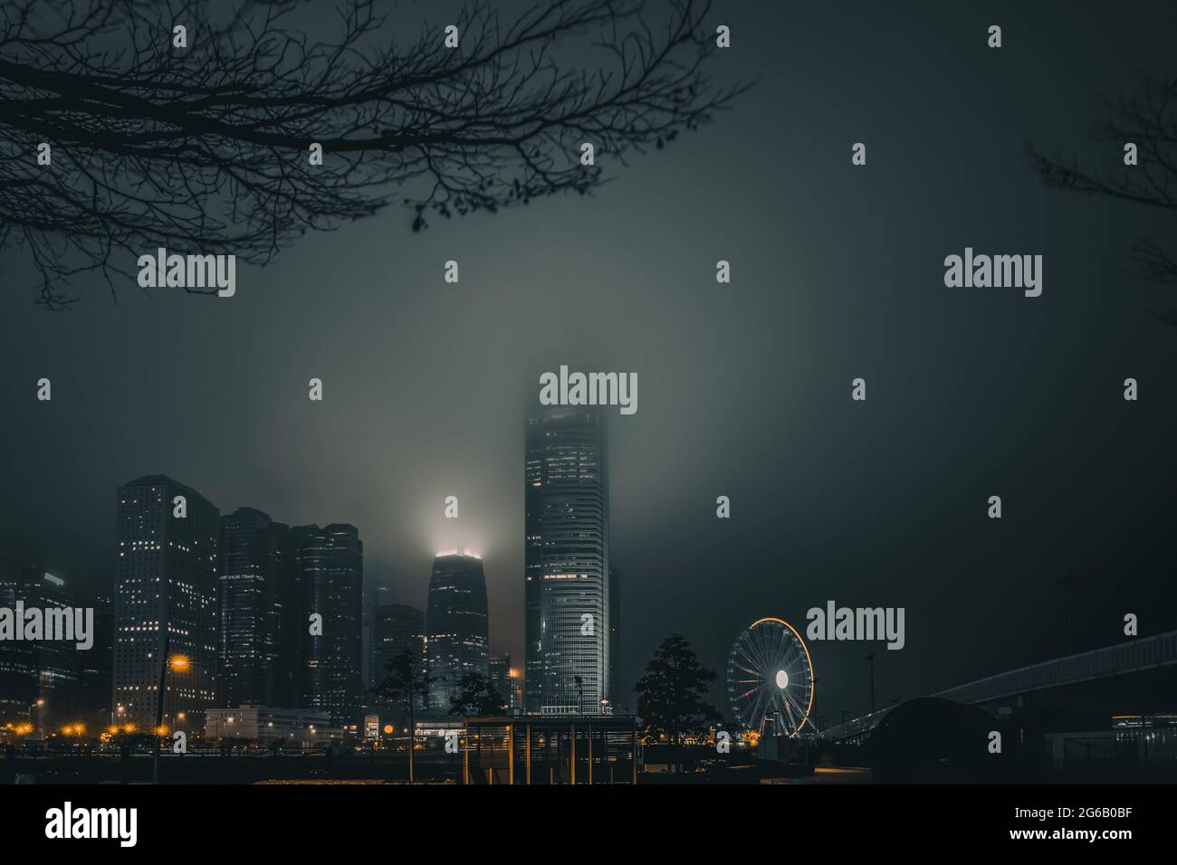 Modern Hong Kong Architecture, image Black and gold style Stock Photo - Alamy