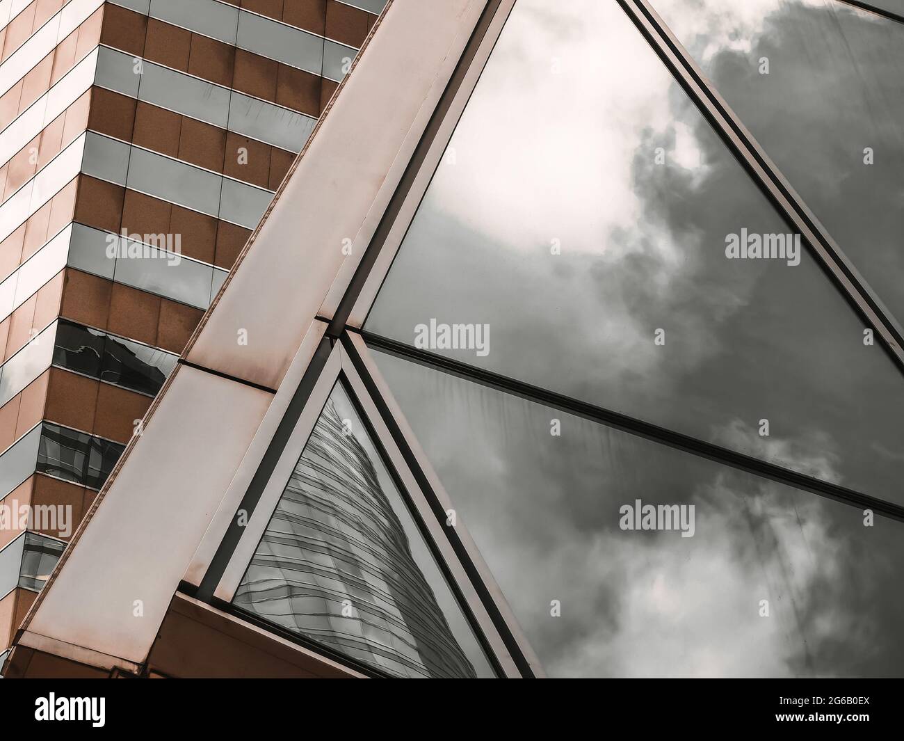 Modern Hong Kong Architecture, image Black and gold style Stock Photo - Alamy