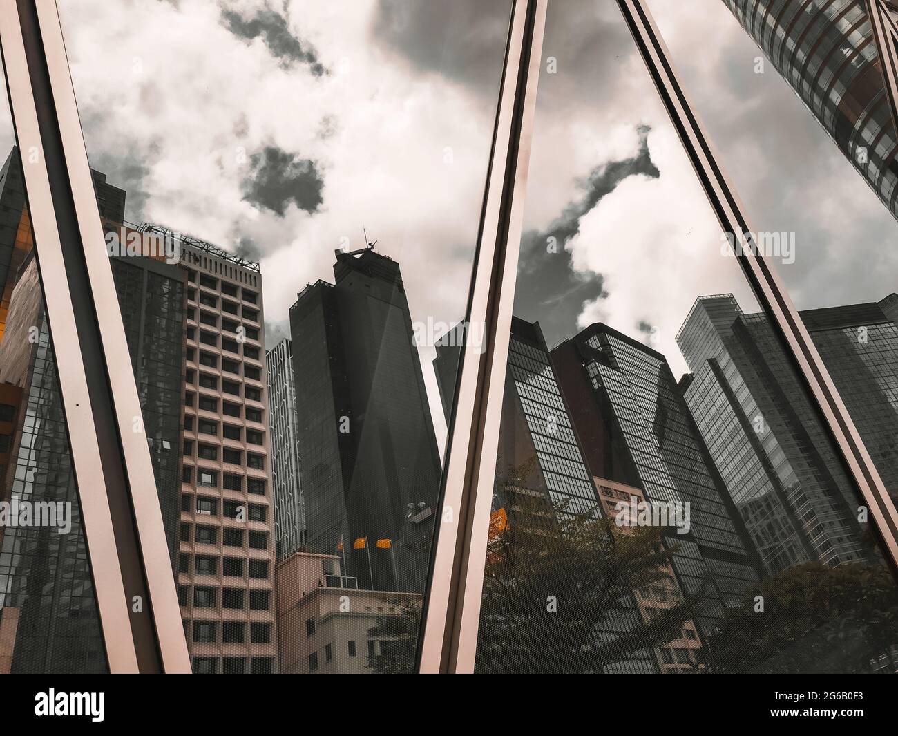 Modern Hong Kong Architecture, image Black and gold style Stock Photo - Alamy
