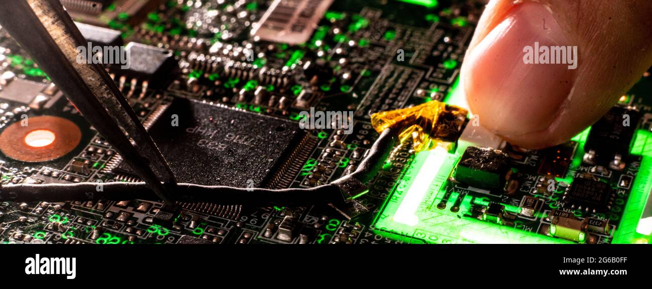 Circuit board finger hi-res stock photography and images - Alamy