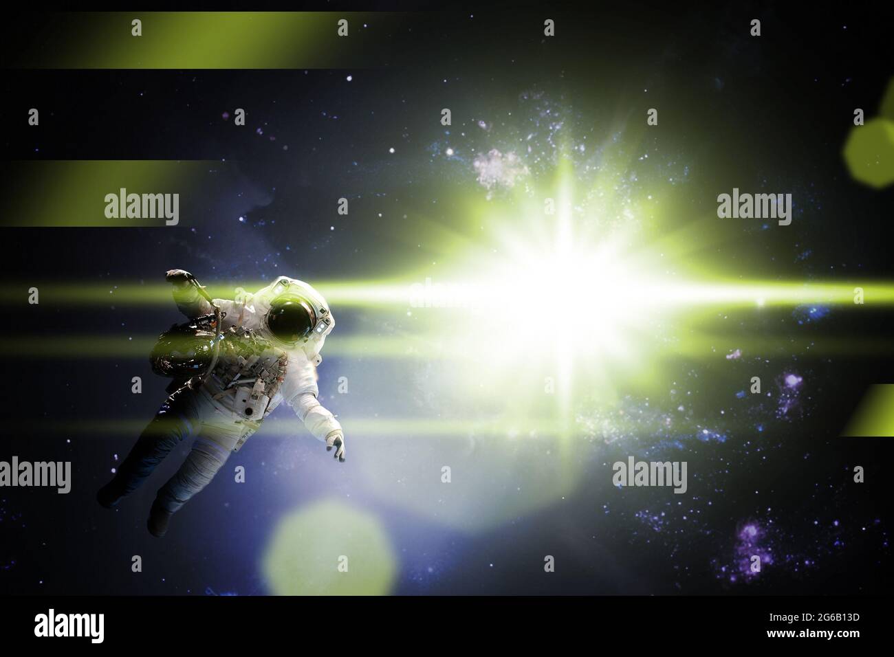 astronaut perform space mission in front of the sun, elements of this ...
