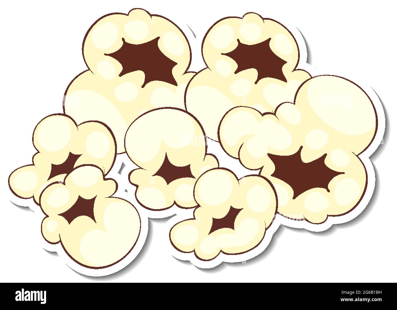 A sticker template with popcorn isolated illustration Stock Vector ...