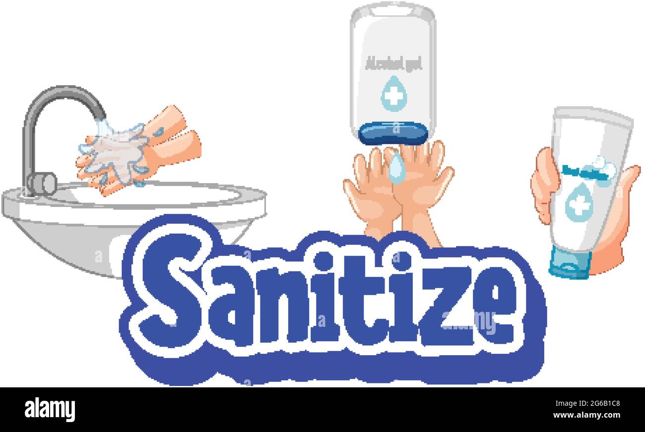 Sanitize your hands clip art hi-res stock photography and images - Alamy