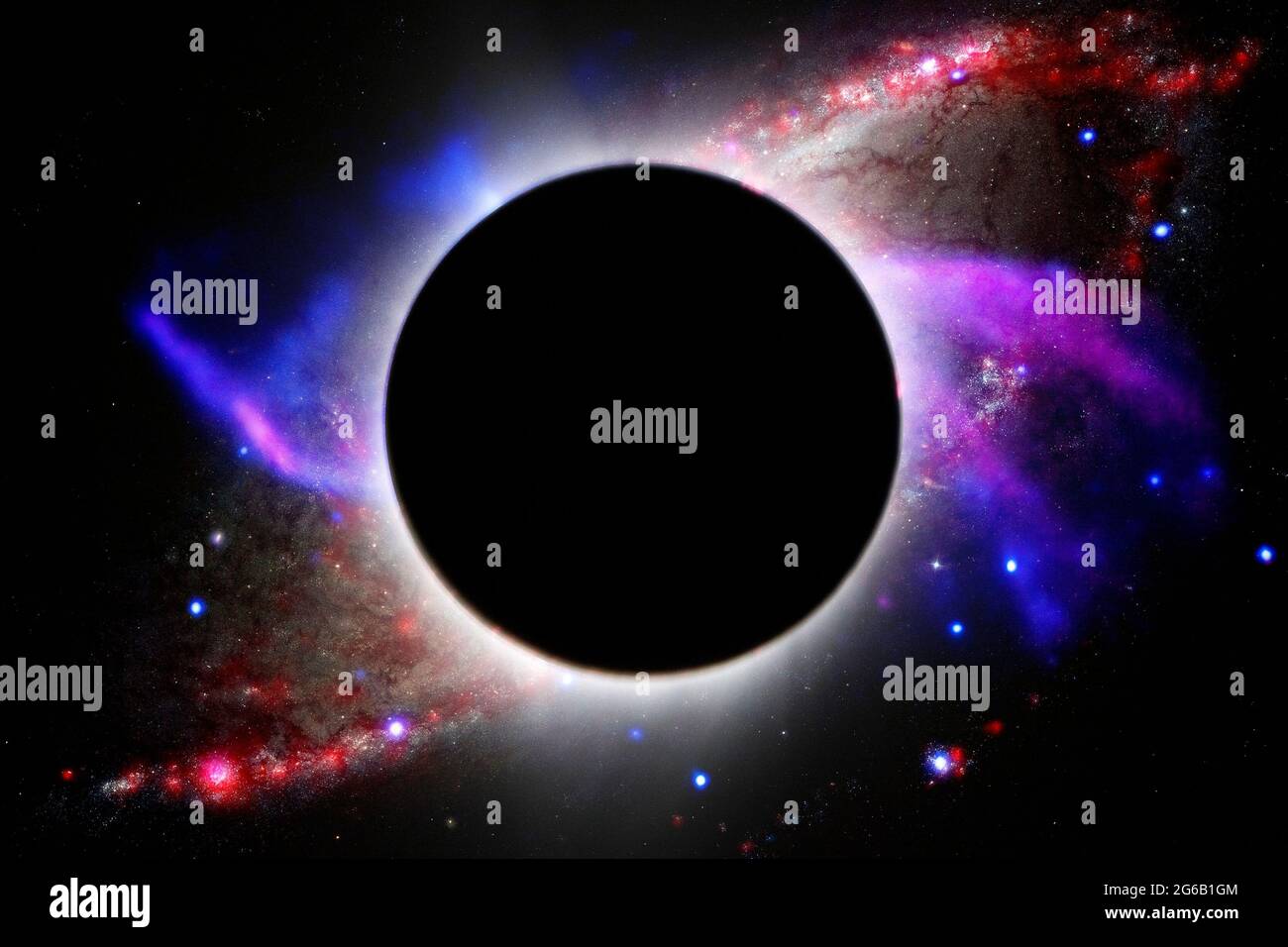 total solar eclipse, view from space, elements of this image furnished ...