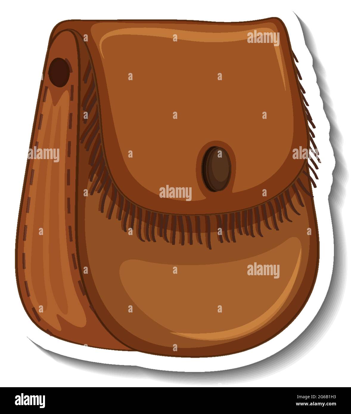 A sticker template with a brown purse isolated illustration Stock ...