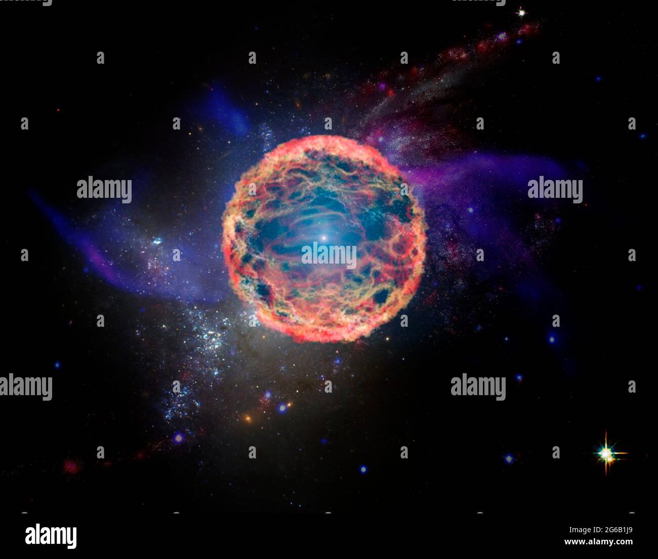 the process of birth of new star or supernova, elements of this image ...
