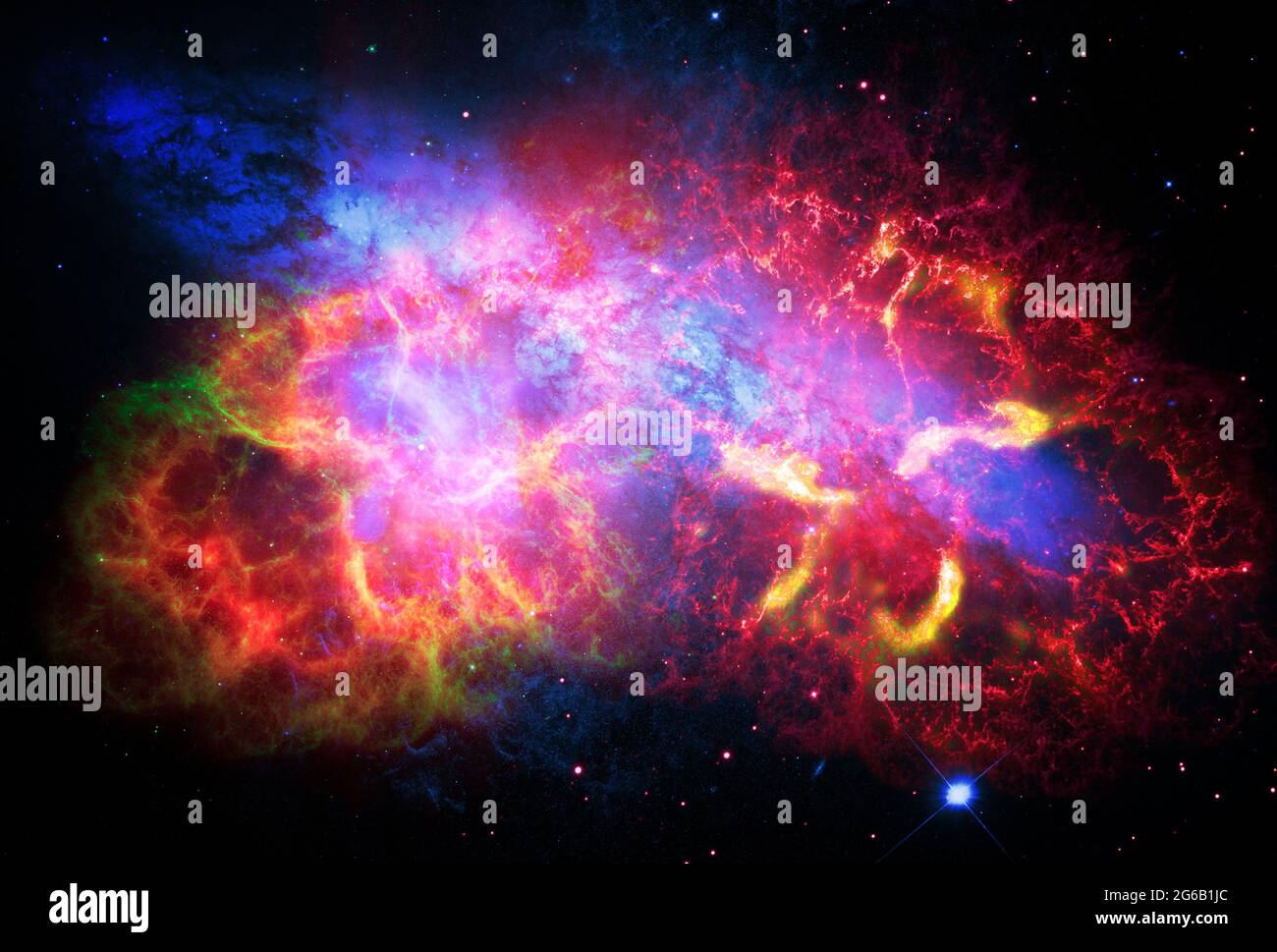 colorful space nebula, endless amount of planets and stars, elements of ...