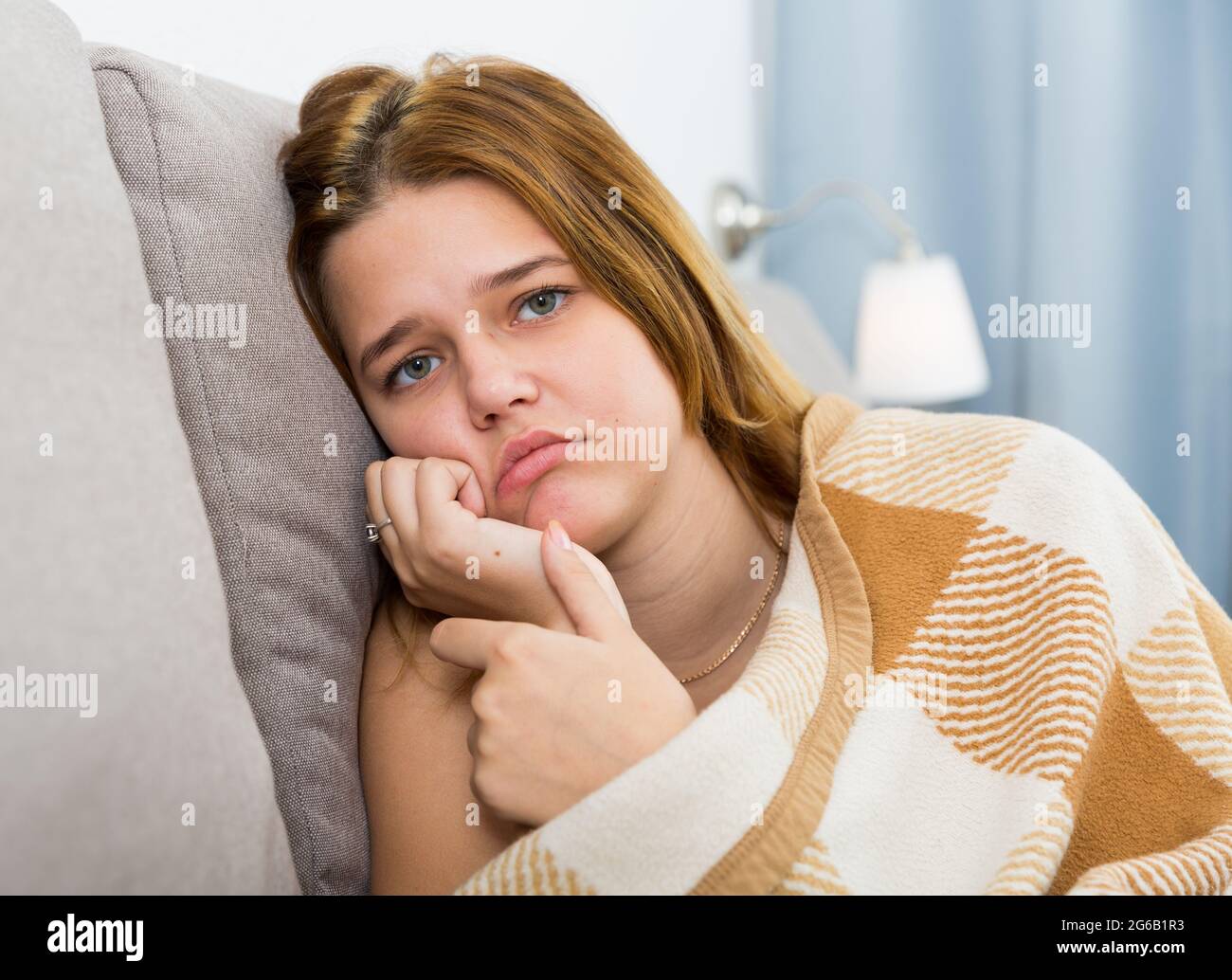 Portrait of woman sad and thinking Stock Photo - Alamy