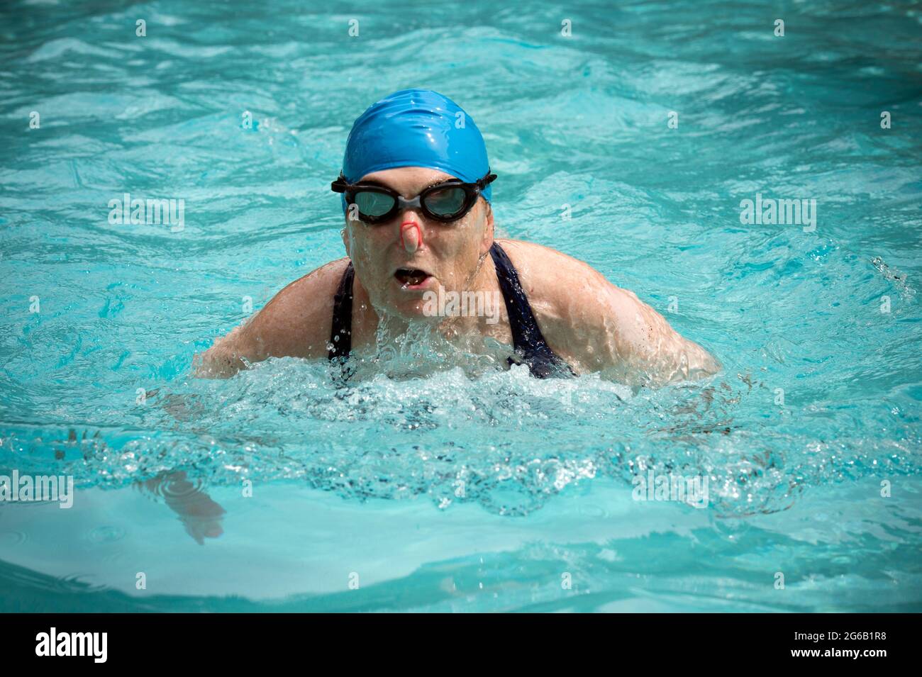 July 4, 2021, Brookhaven, Georgia, USA: ERIN SWENSON, 74, exercises in ...
