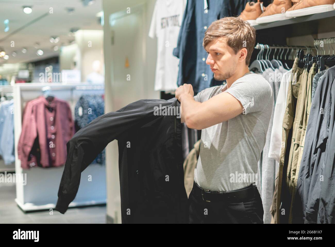 Try jacket hi-res stock photography and images - Alamy