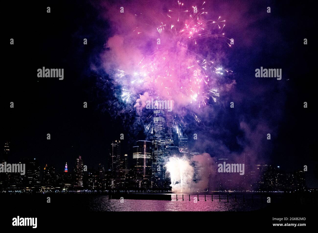July 4, 2021: Lower Manhattan including One World Trade Center, also ...