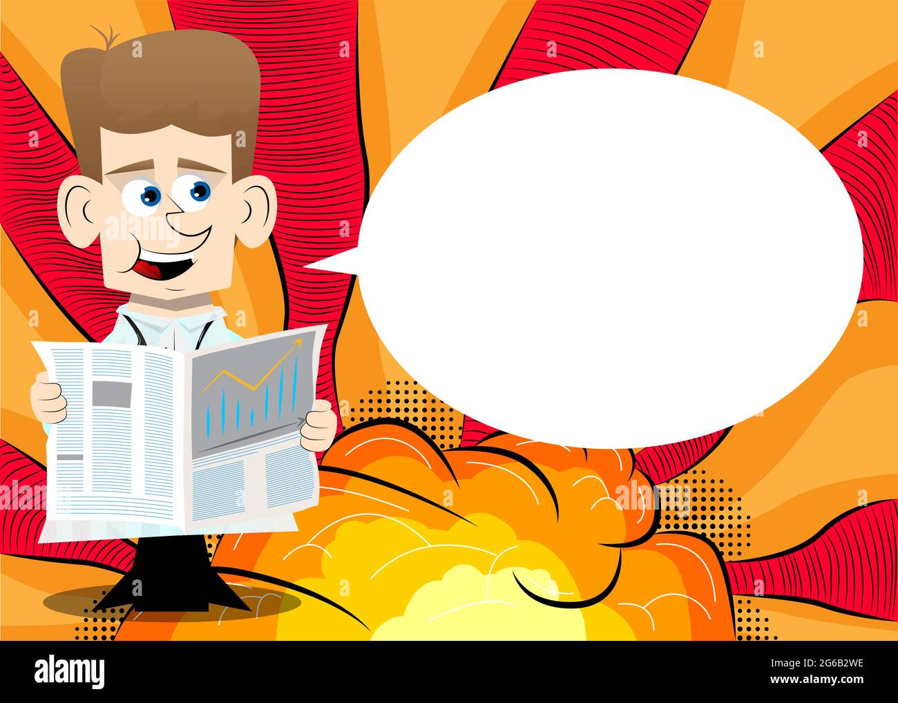 Doctor reading newspaper Stock Vector Images - Alamy