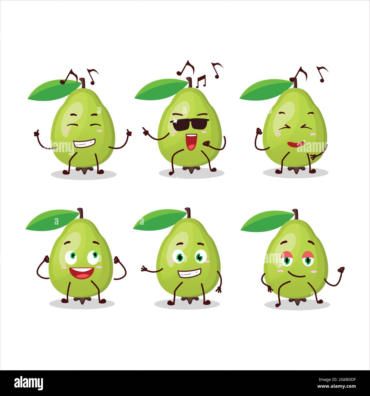An image of guava dancer cartoon character enjoying the music. Vector ...