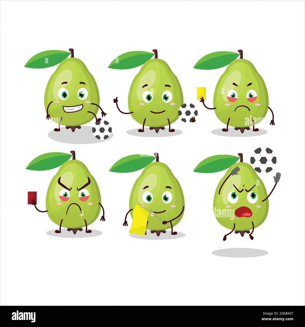 Guava cartoon character working as a Football referee. Vector ...