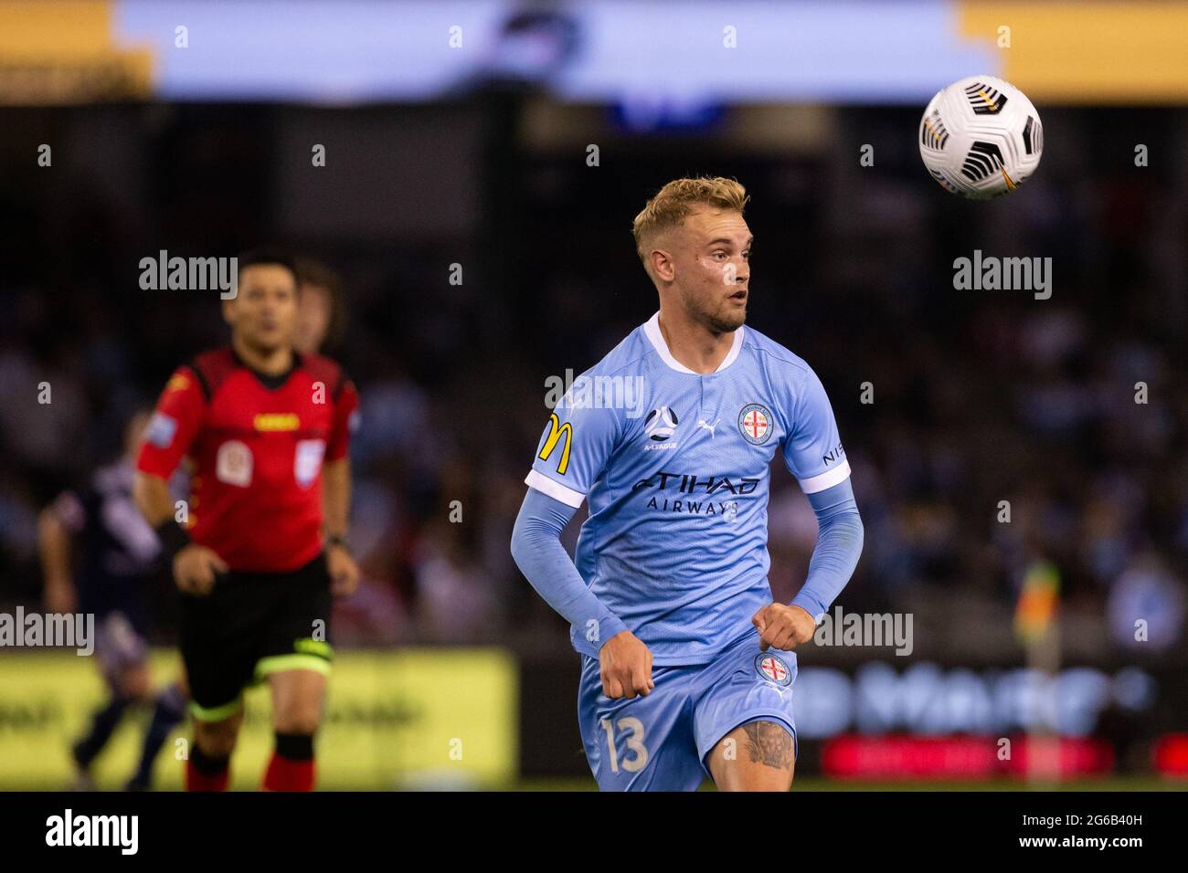 MELBOURNE, AUSTRALIA - MARCH 6: Nathaniel Atkinson of Melbourne City ...