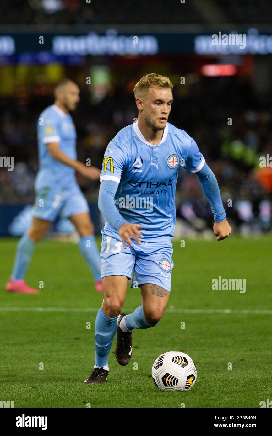 MELBOURNE, AUSTRALIA - MARCH 6: Nathaniel Atkinson of Melbourne City ...