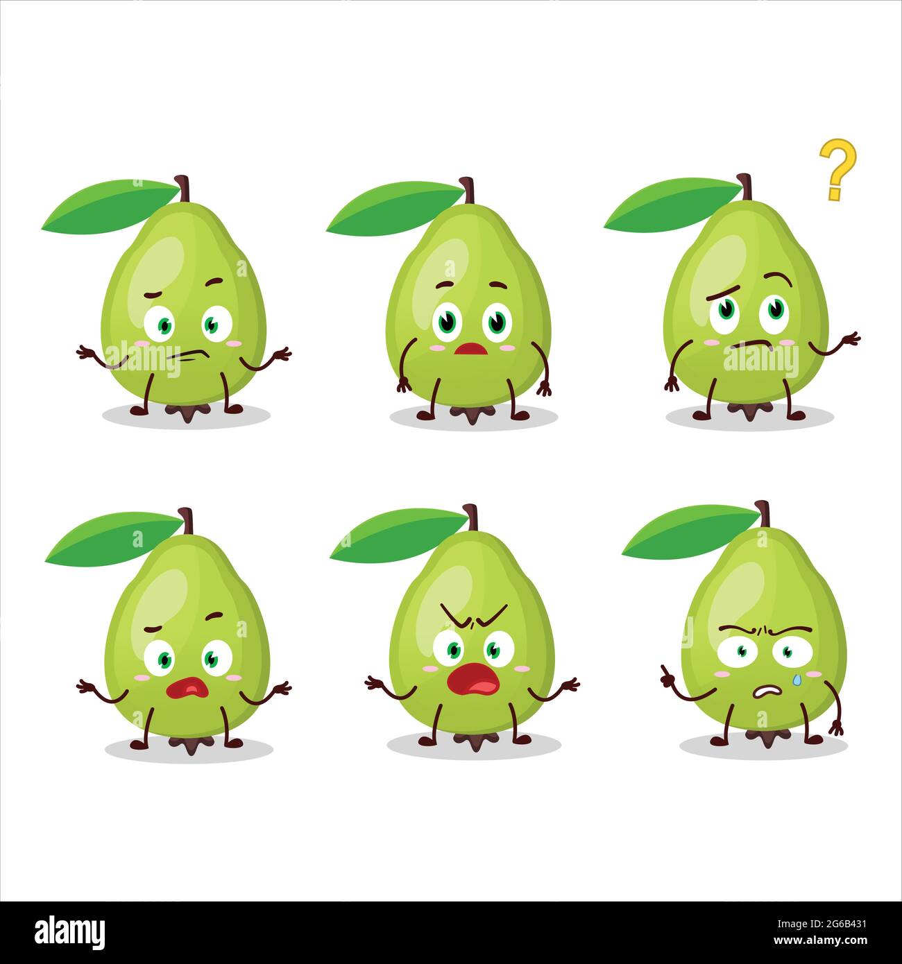 Cartoon character of guava with what expression. Vector illustration ...