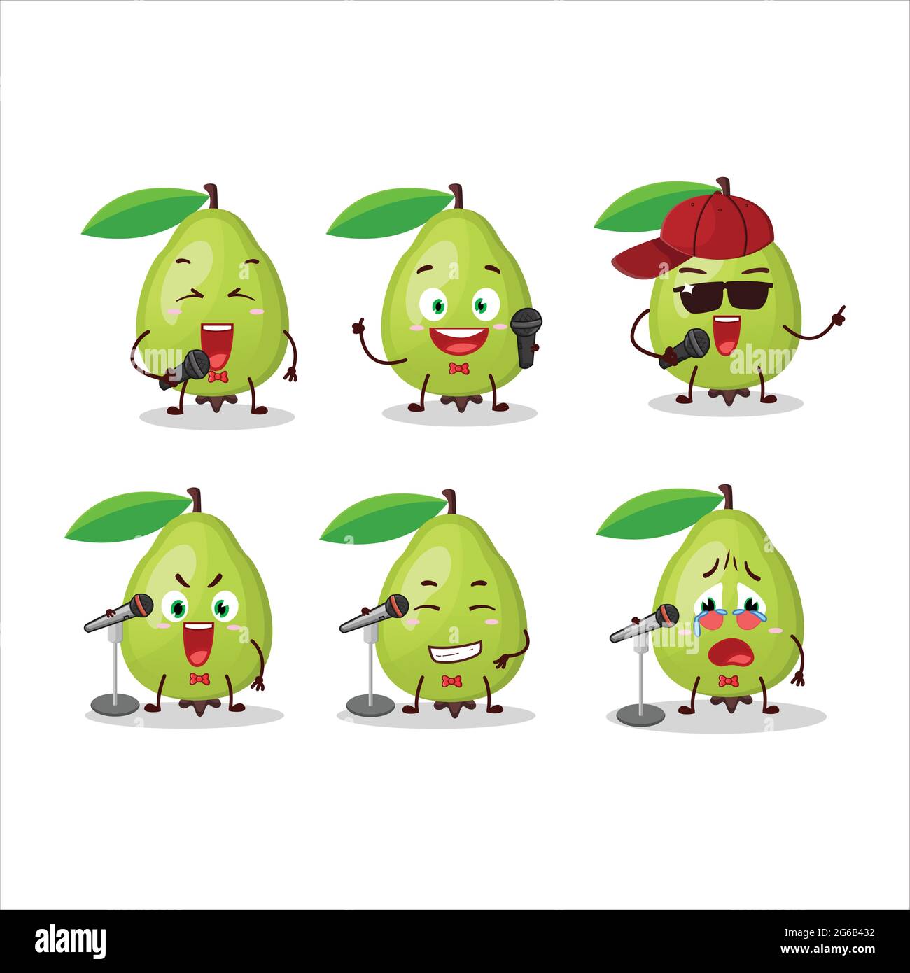 A Cute Cartoon design concept of guava singing a famous song. Vector ...