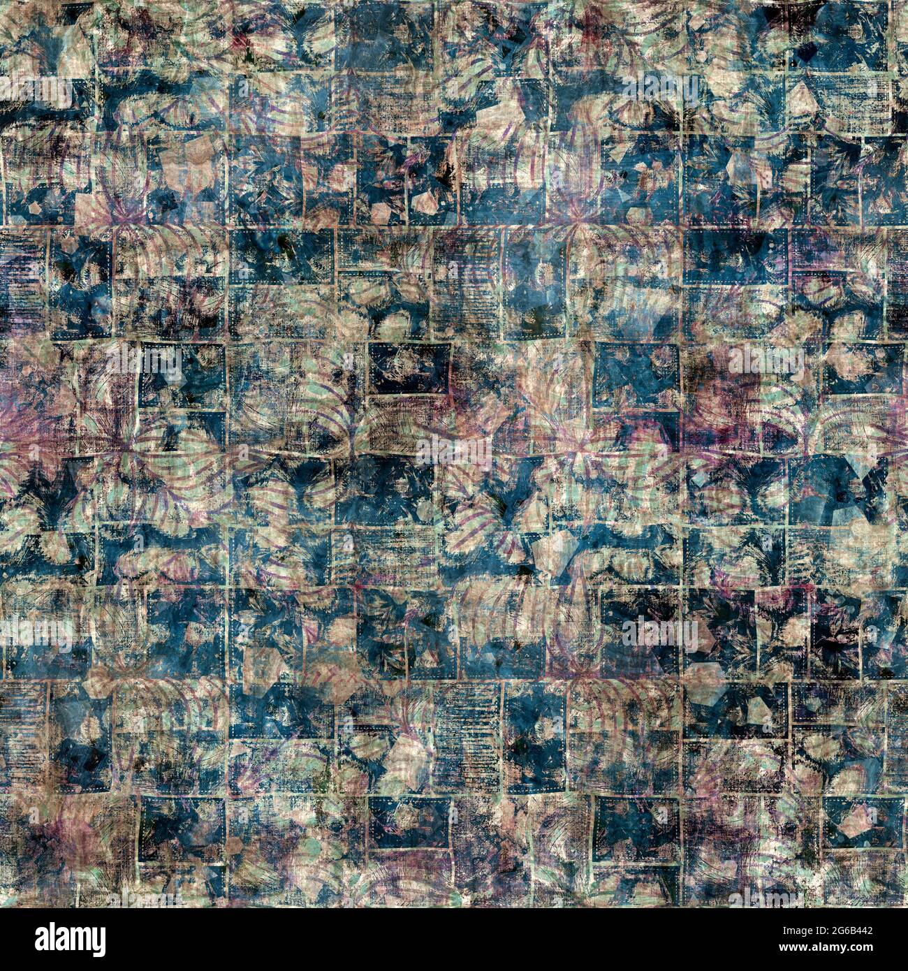 Seamless elegant mixed media pattern in navy, blue, pink, and cream ...