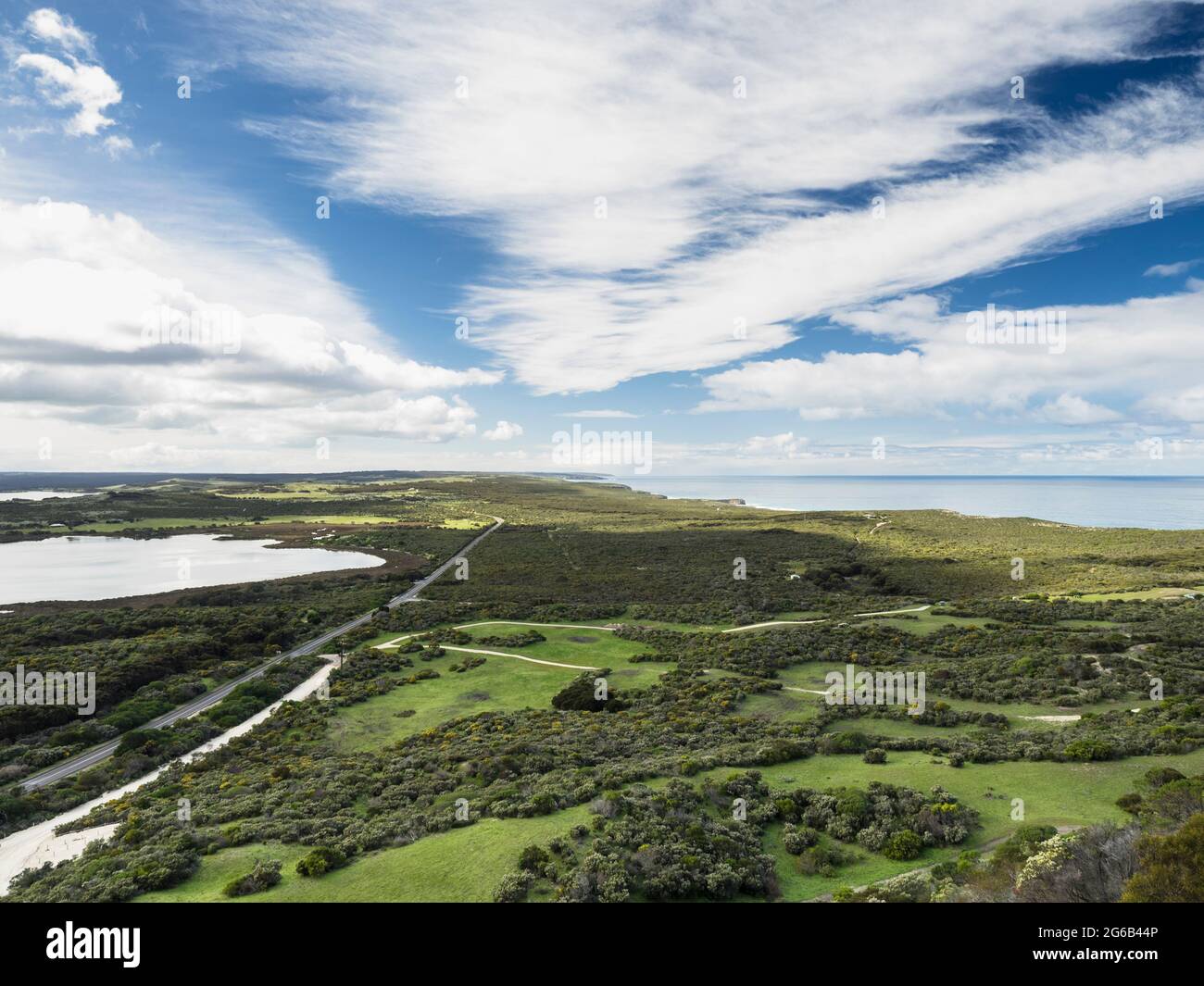 The Dudley Peninsula from Prospect Hill with Pelican Lagoon and the ...
