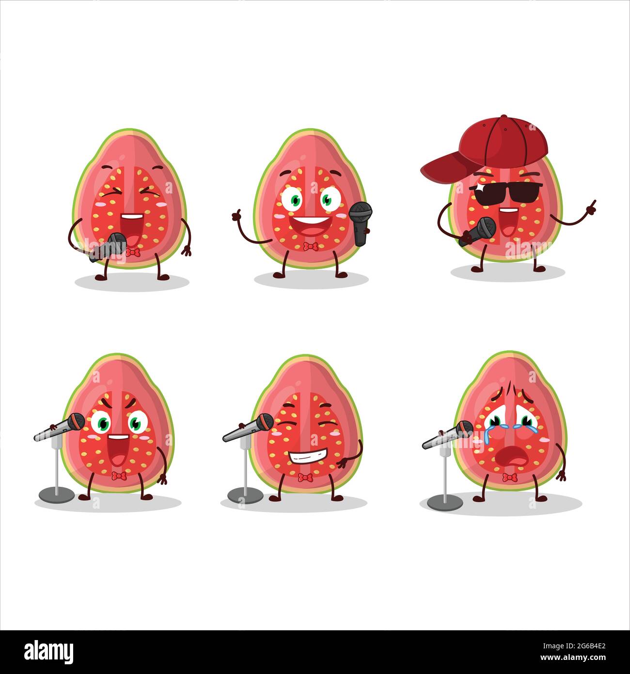 A Cute Cartoon design concept of slash of guava singing a famous song ...