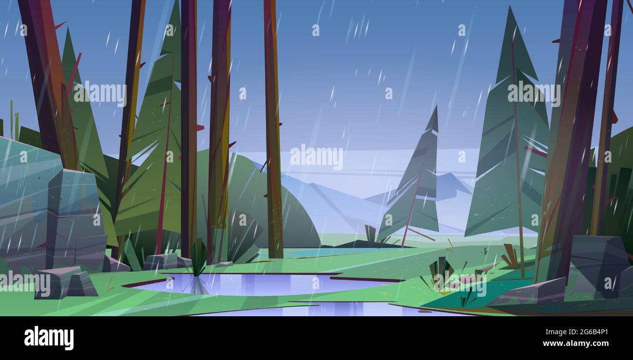 Rain puddles ground Stock Vector Images - Alamy