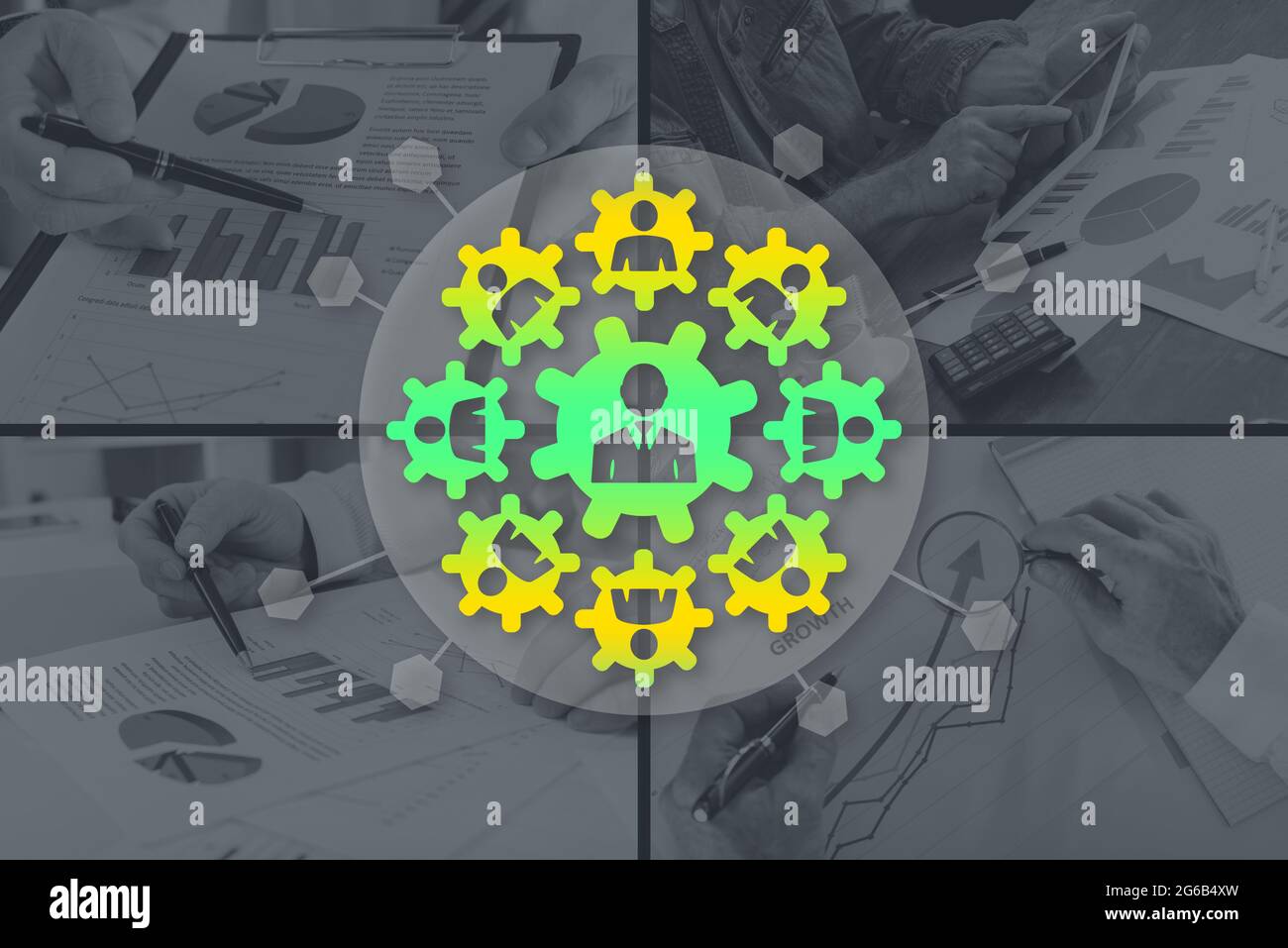 Hrm concept illustrated by pictures on background Stock Photo - Alamy