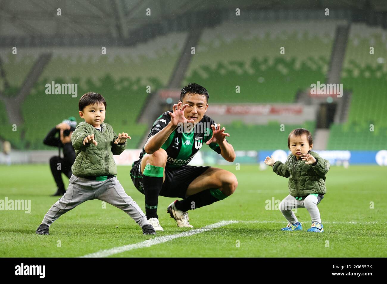 MELBOURNE, AUSTRALIA - APRIL 26: Tomoki Imai of Western United and his ...