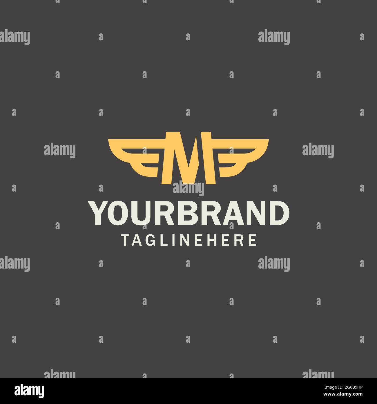 Gold Letter M Wings Logo Modern Elegant Lines Premium Vector. Alphabet ...