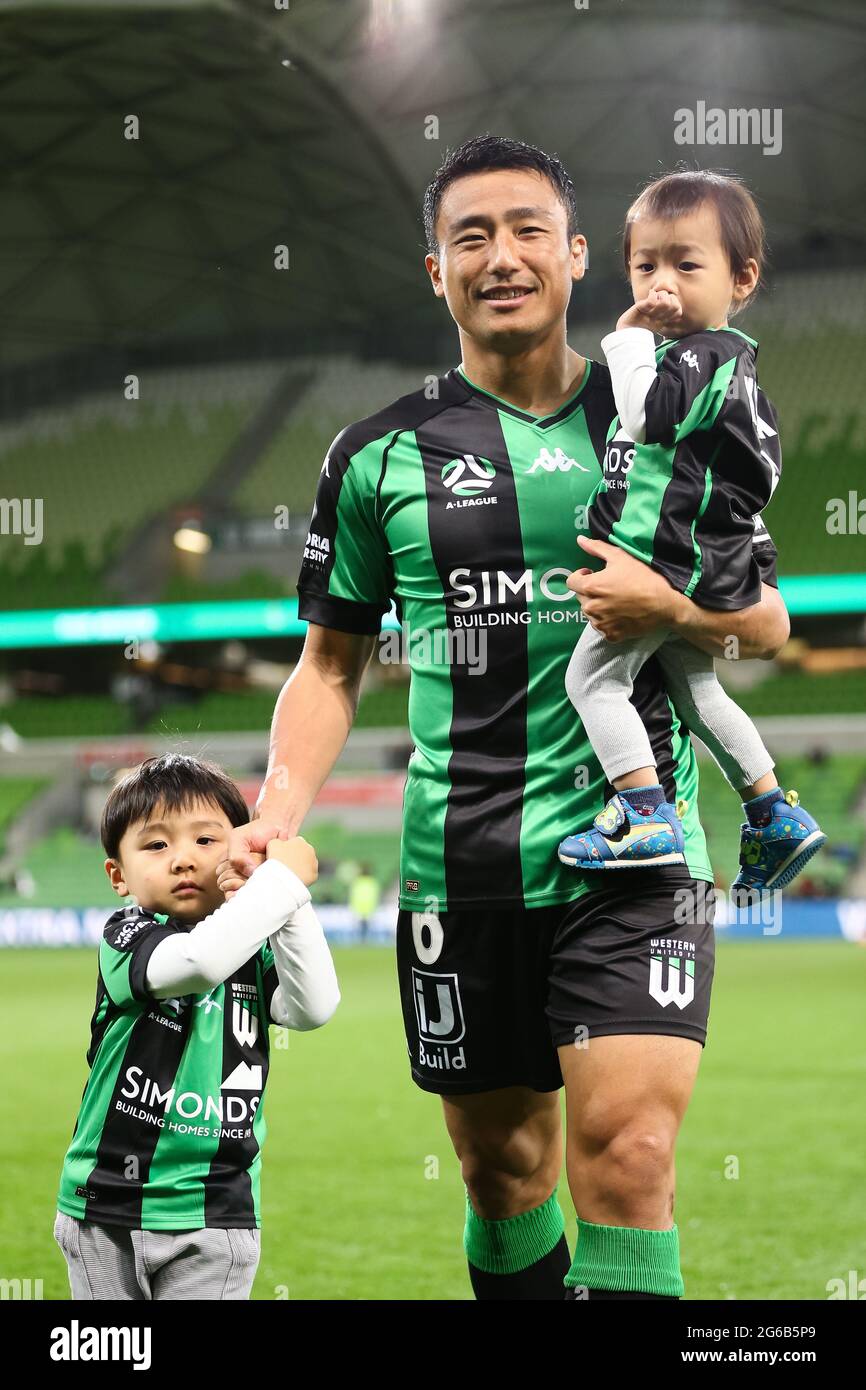 MELBOURNE, AUSTRALIA - APRIL 26: Tomoki Imai of Western United kids ...