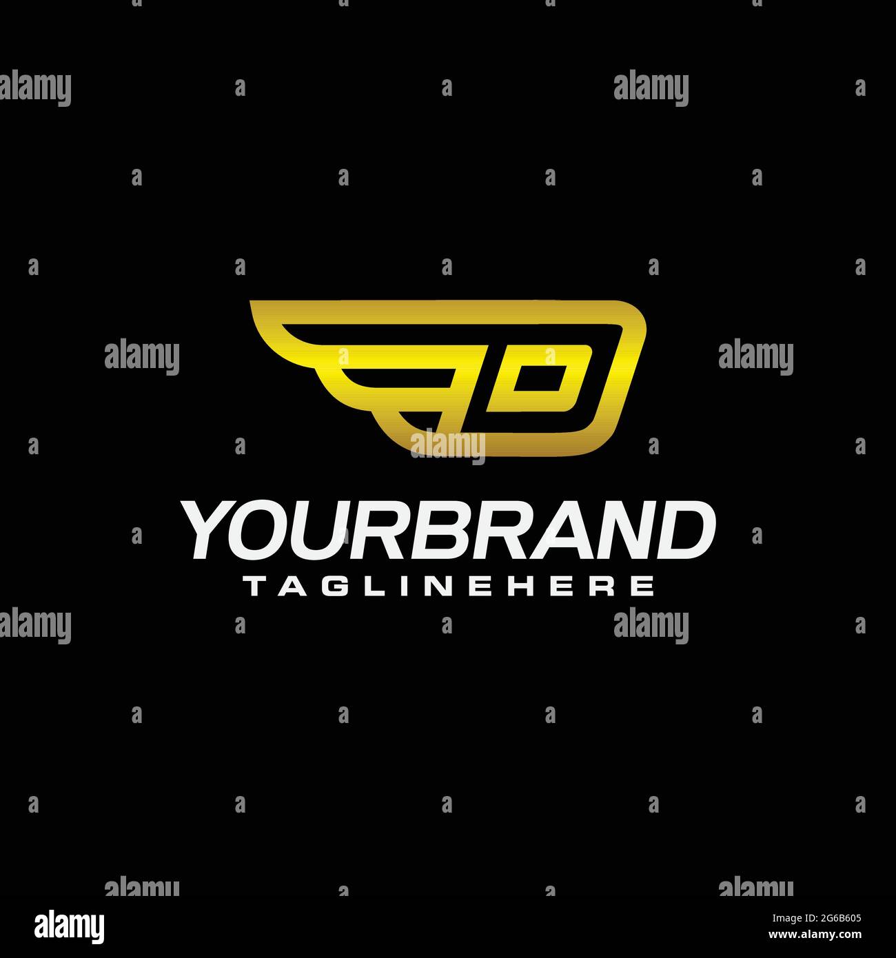 Letter D Wings Logo. Initial Letter Design Vector Luxury Colors Stock ...
