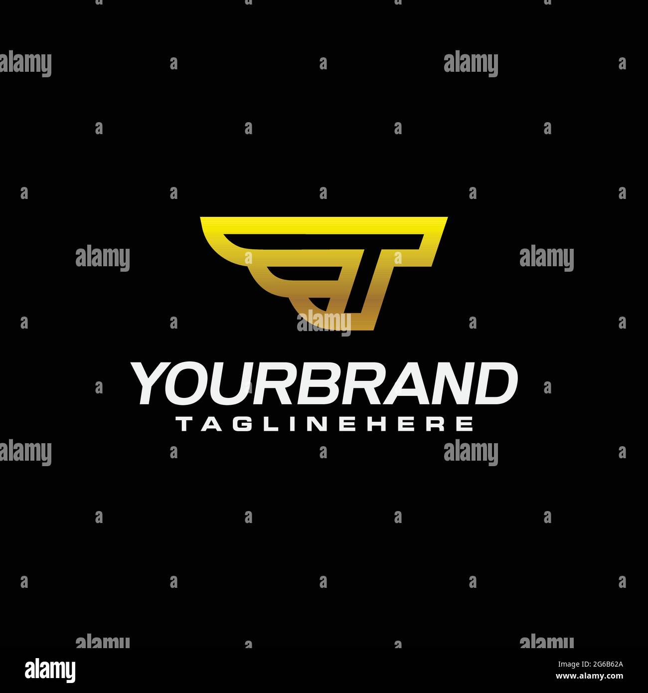 Gold Letter T Logo . Letter T Design Vector with Wings Vector ...