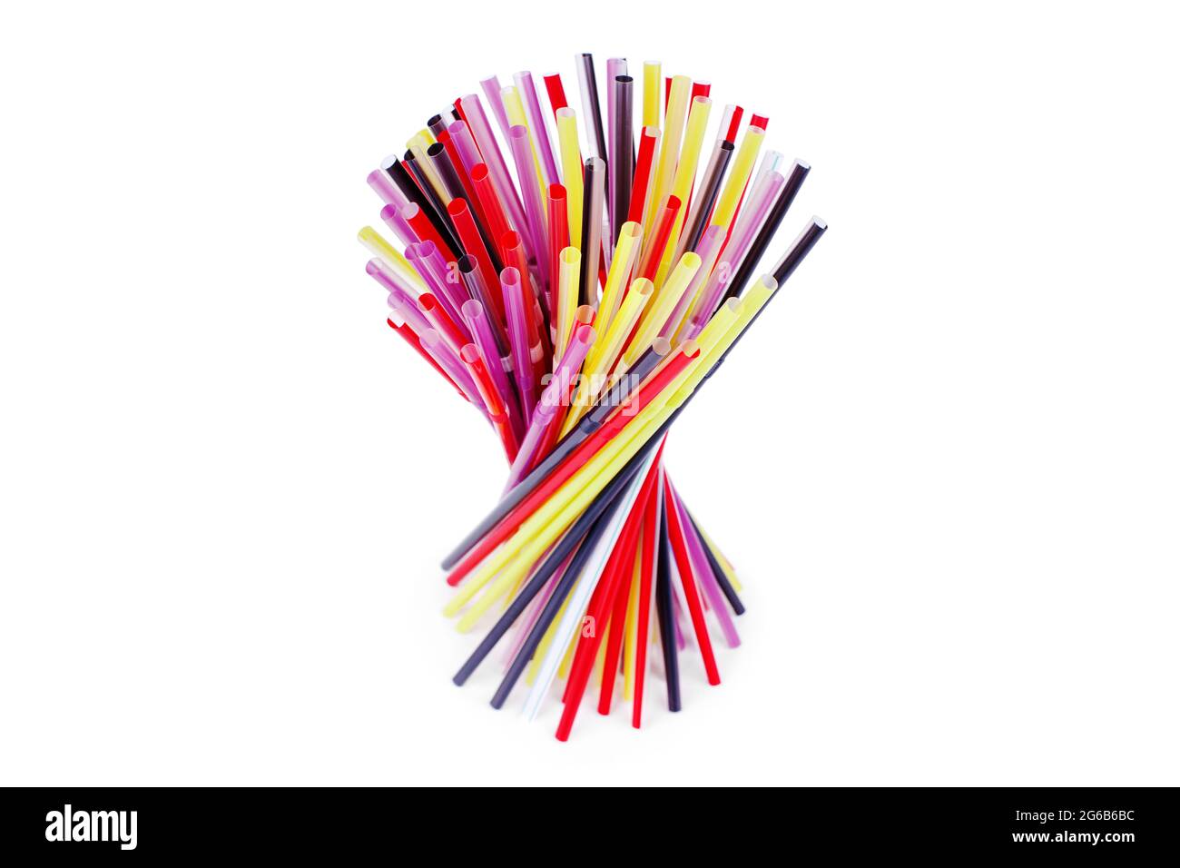 Colorful plastic cocktail straws, many plastic drinking pipes, plastic ...