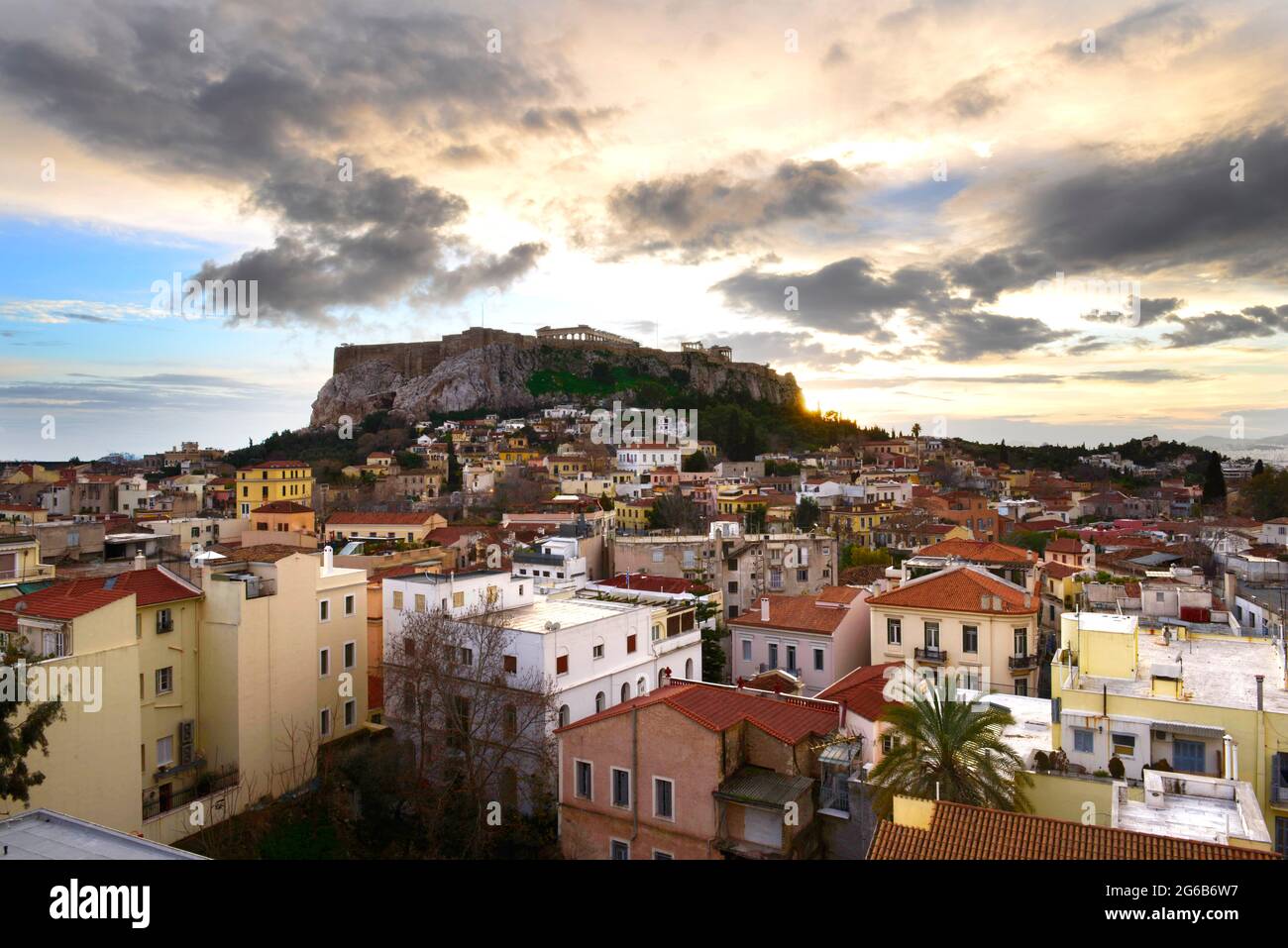 A view of Athens's old town ( Plaka ) and the Acropolis Stock Photo - Alamy
