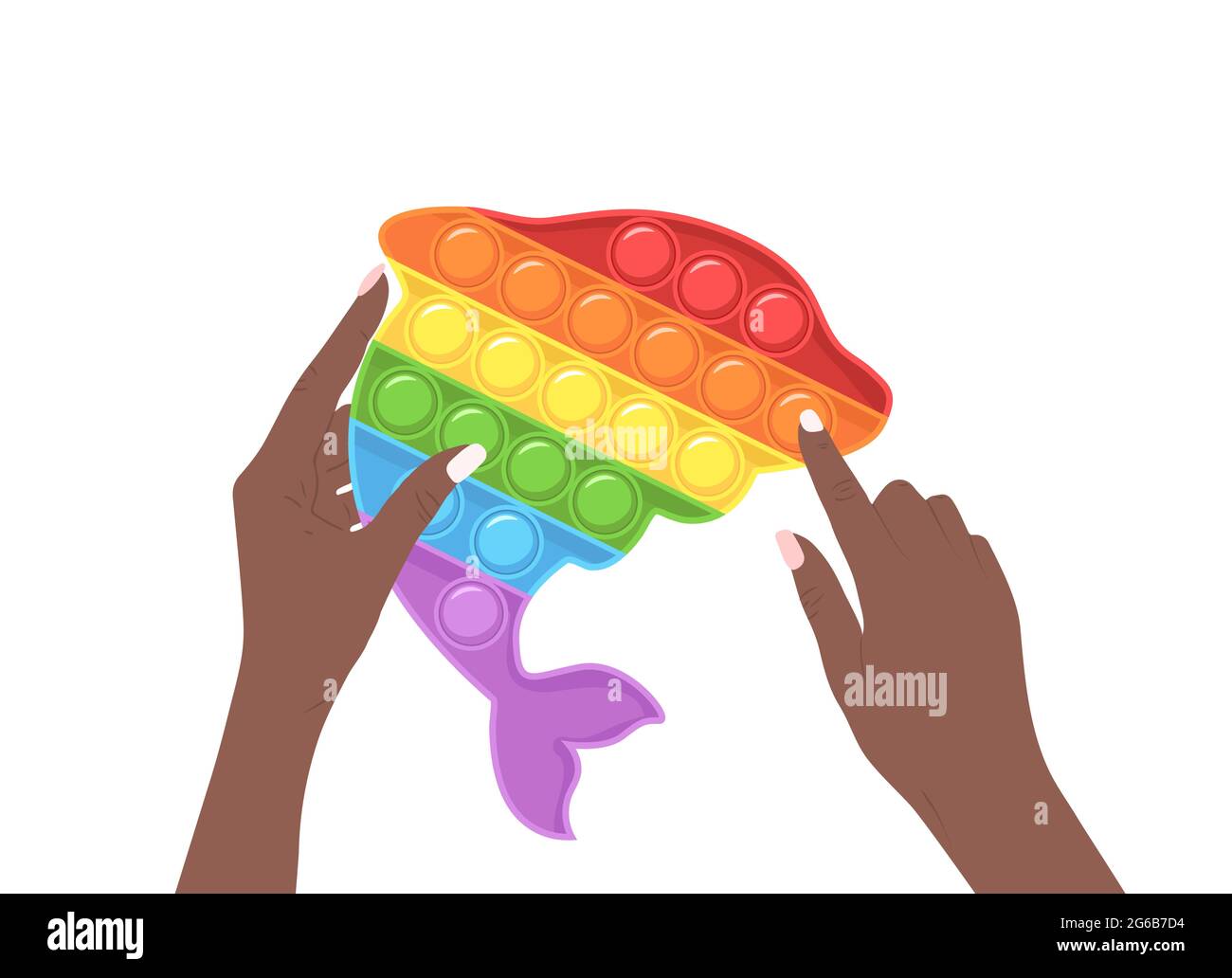 Pop it fidget. Trendy sensory plaything in african female hands ...