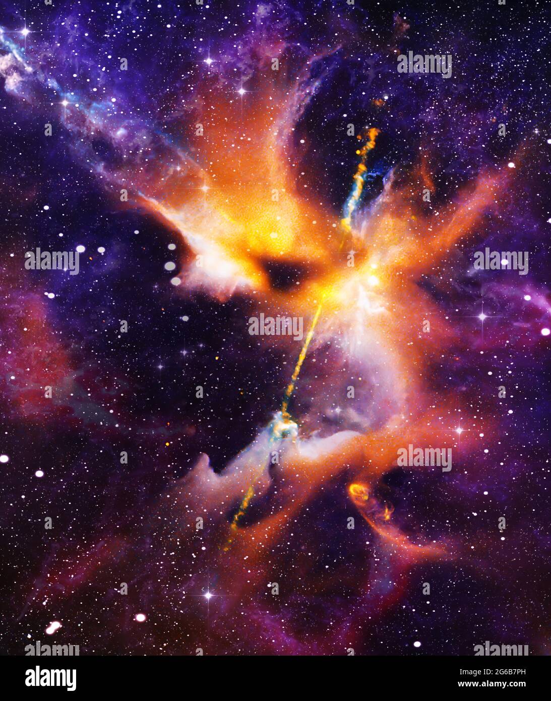 Nebula night starry sky in rainbow colors. Multicolor outer space. Star ...