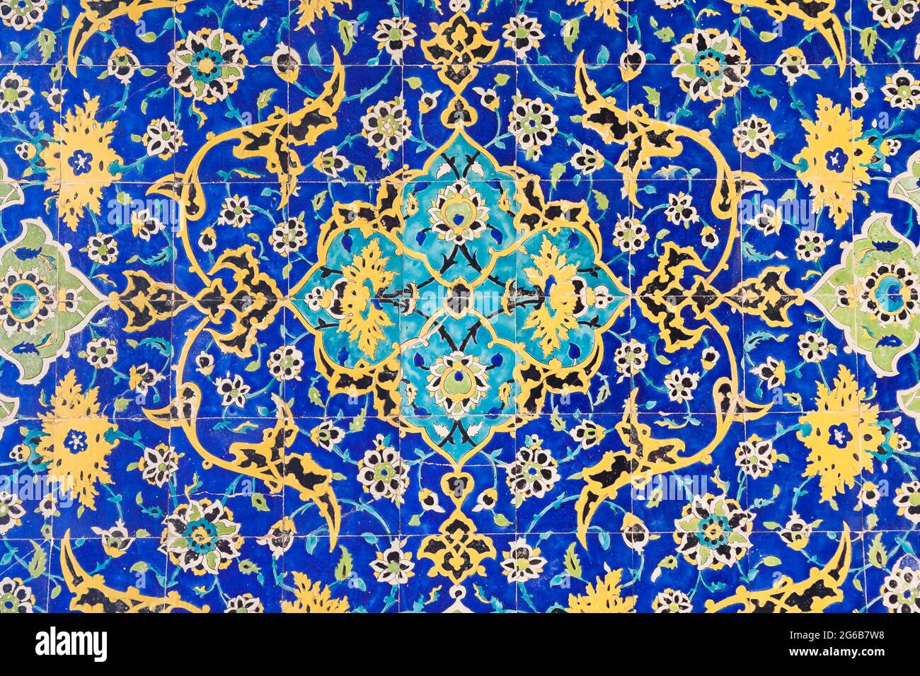 Artistic tile work of Imam mosque(Shah mosque), Imam square, Isfahan ...