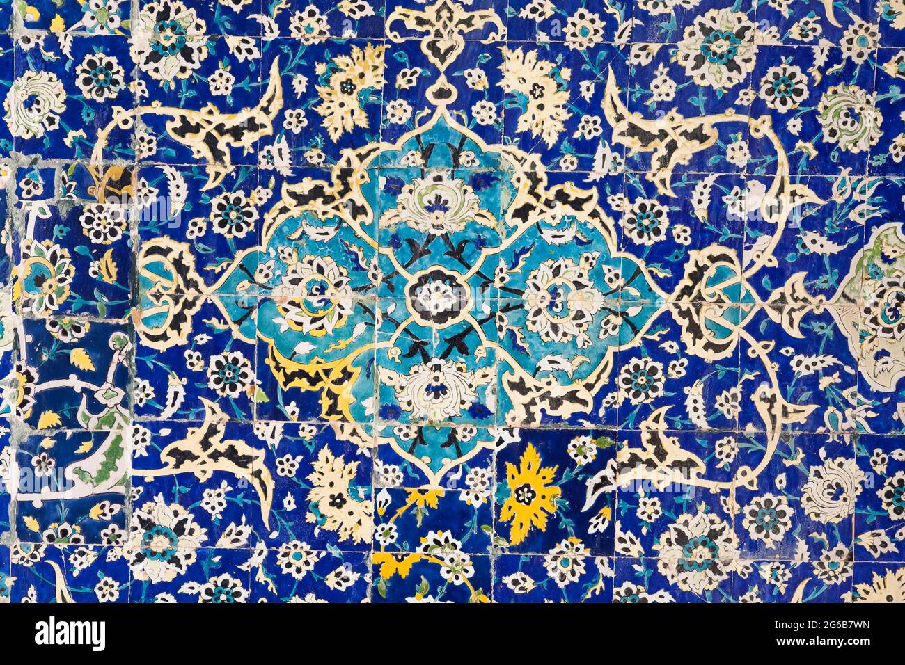 Artistic tile work of Imam mosque(Shah mosque), Imam square, Isfahan ...